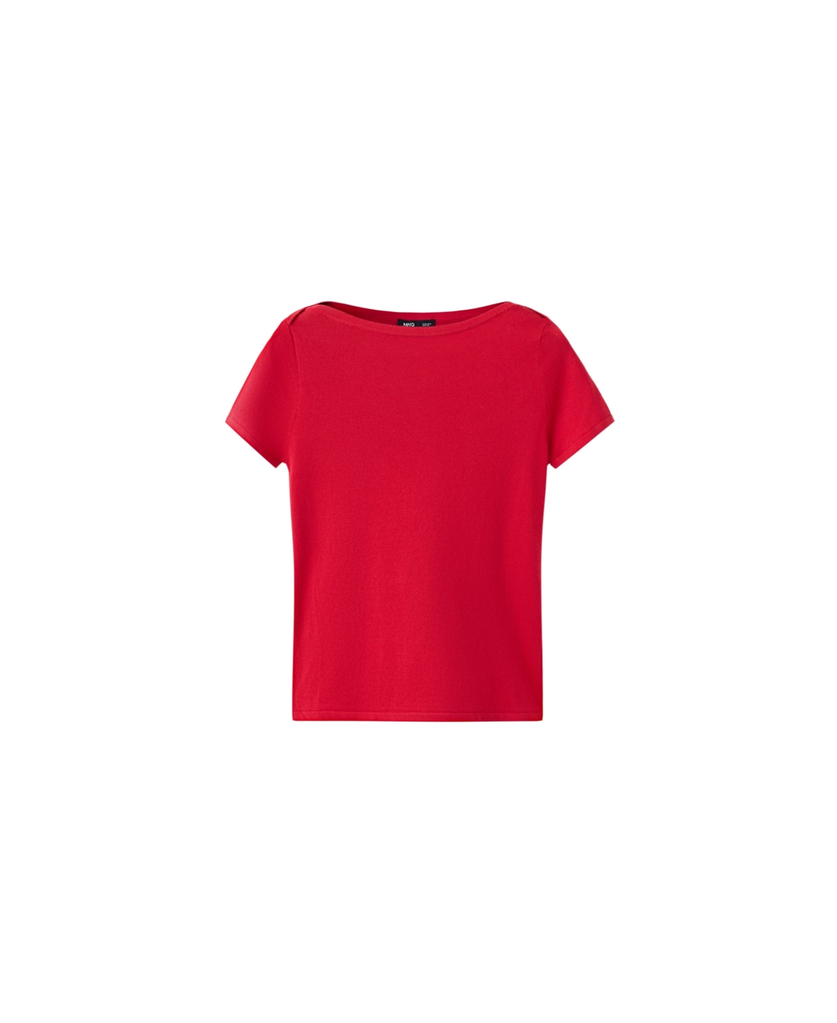 Click here for Mango Womens Short-Sleeved Fine-Knit Sweater - Red prices