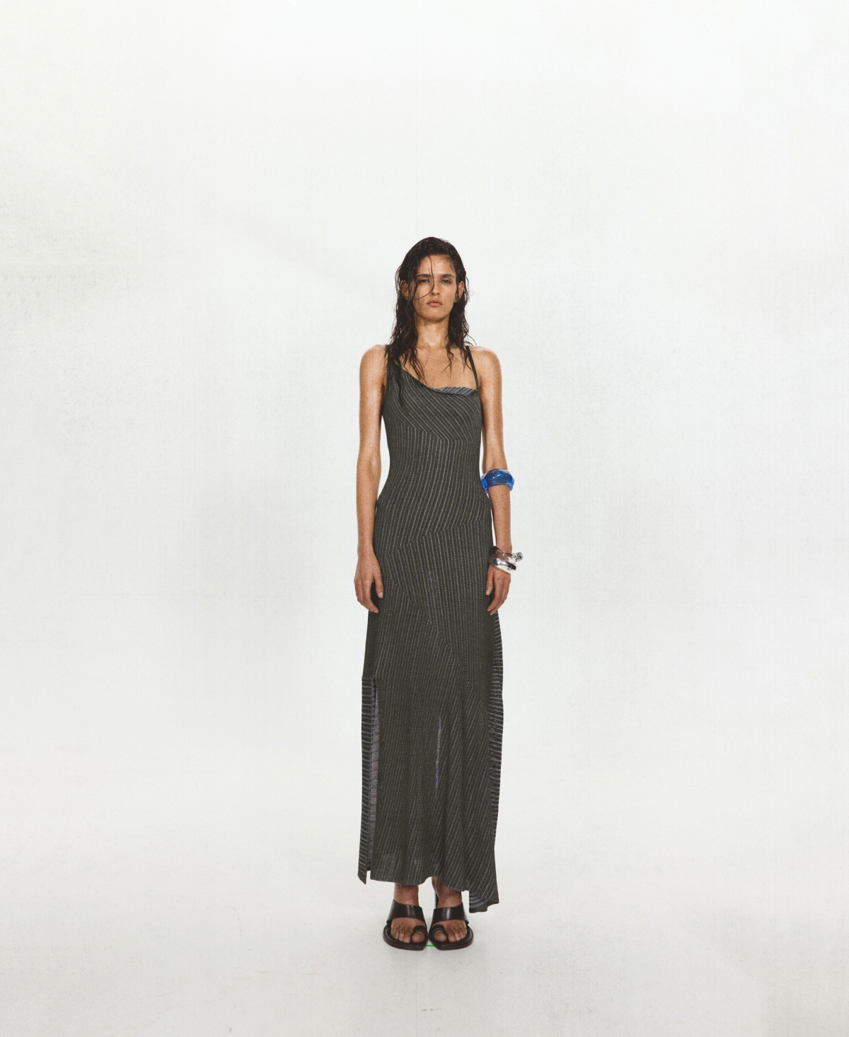 Click here for Mango Womens Asymmetrical Striped Sleeveless Knit... prices
