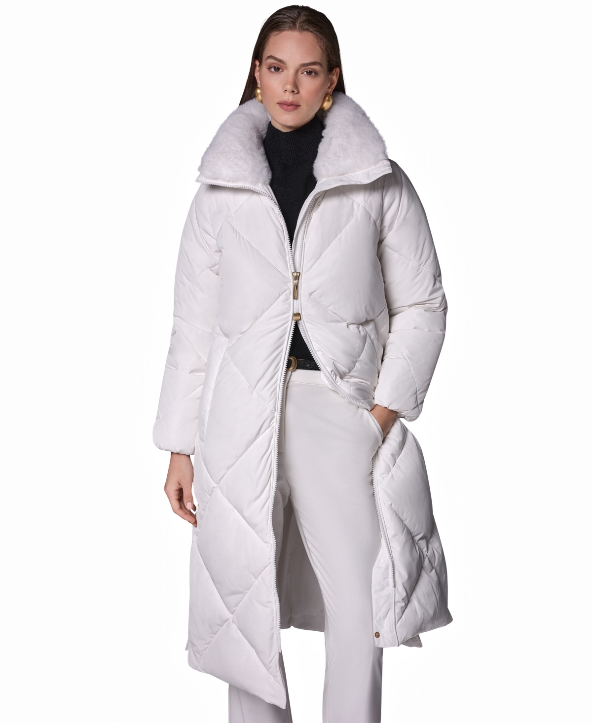 Click here for Donna Karan New York Womens Quilted Midi-Length Fa... prices