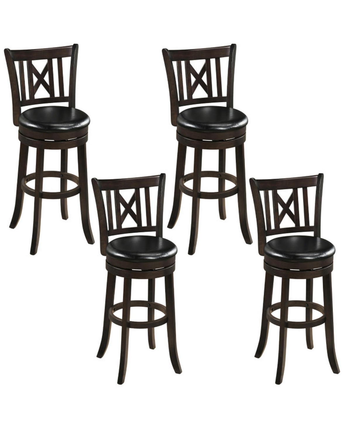 Click here for Sugift Swivel Bar Stools Set of 4 with Hollowed Ba... prices