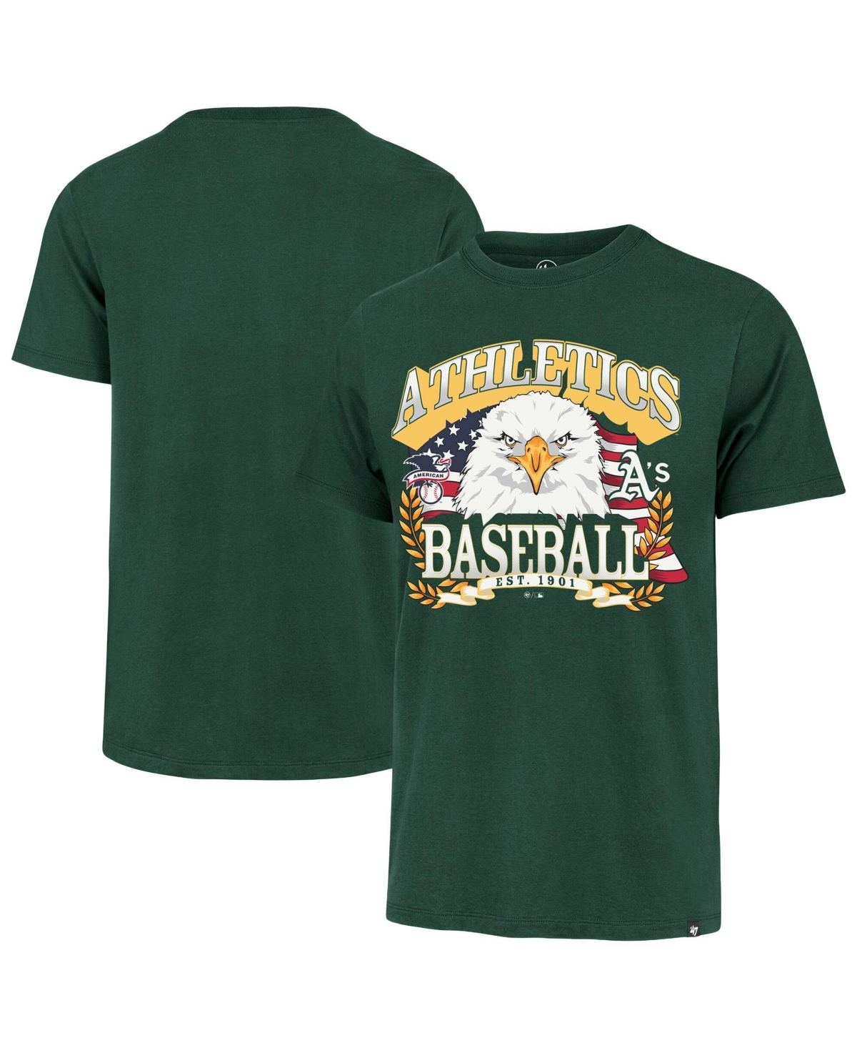 Click here for 47 Brand Mens Green Athletics Americana Eagle T-Sh... prices
