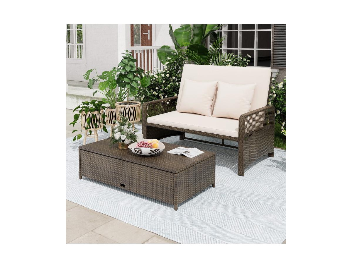 Click here for Boyel Living Patio Adjustable Wicker Daybed with 4... prices