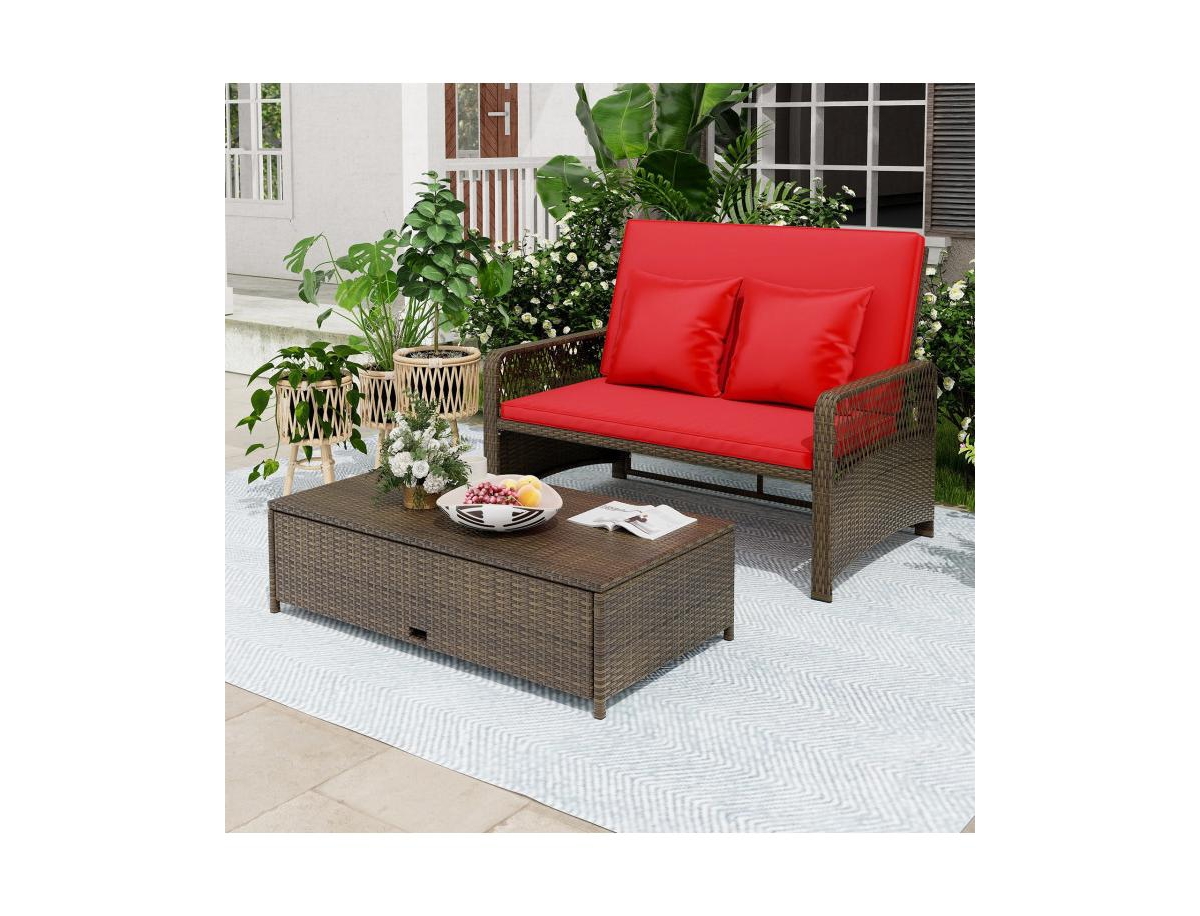 Click here for Boyel Living Patio Adjustable Wicker Daybed with 4... prices