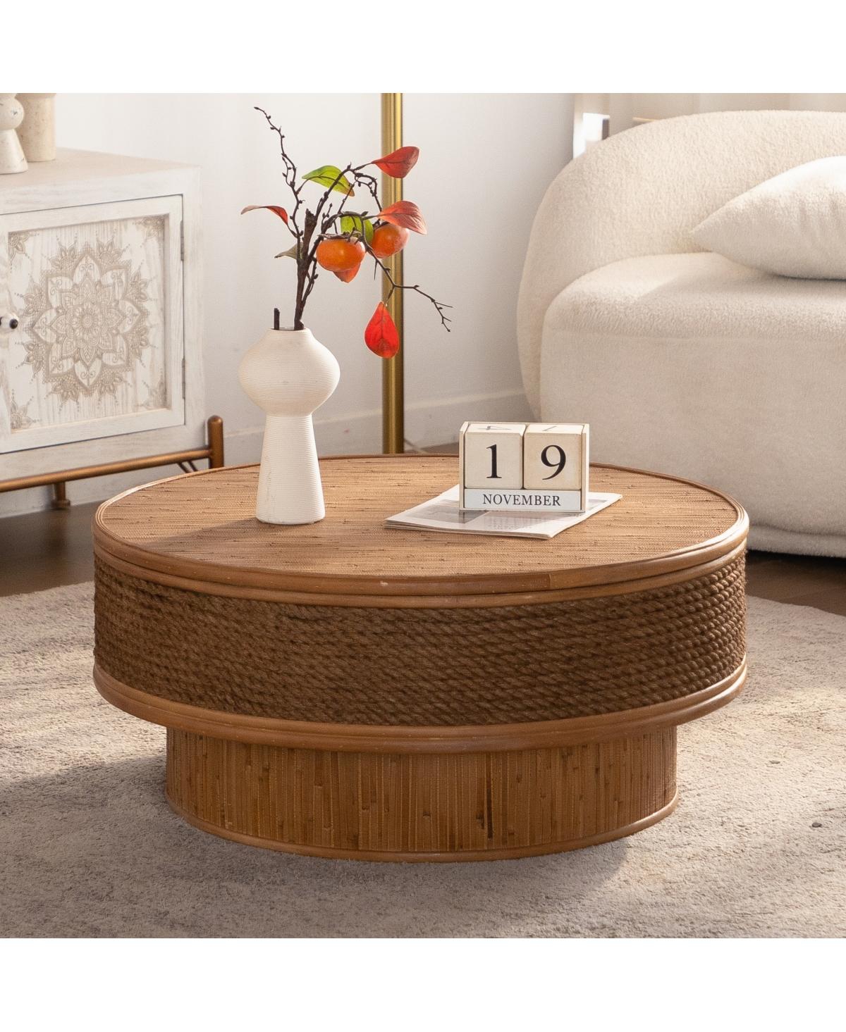 Click here for Streamdale Furniture 31.5 Round Retro Rattan Coffe... prices