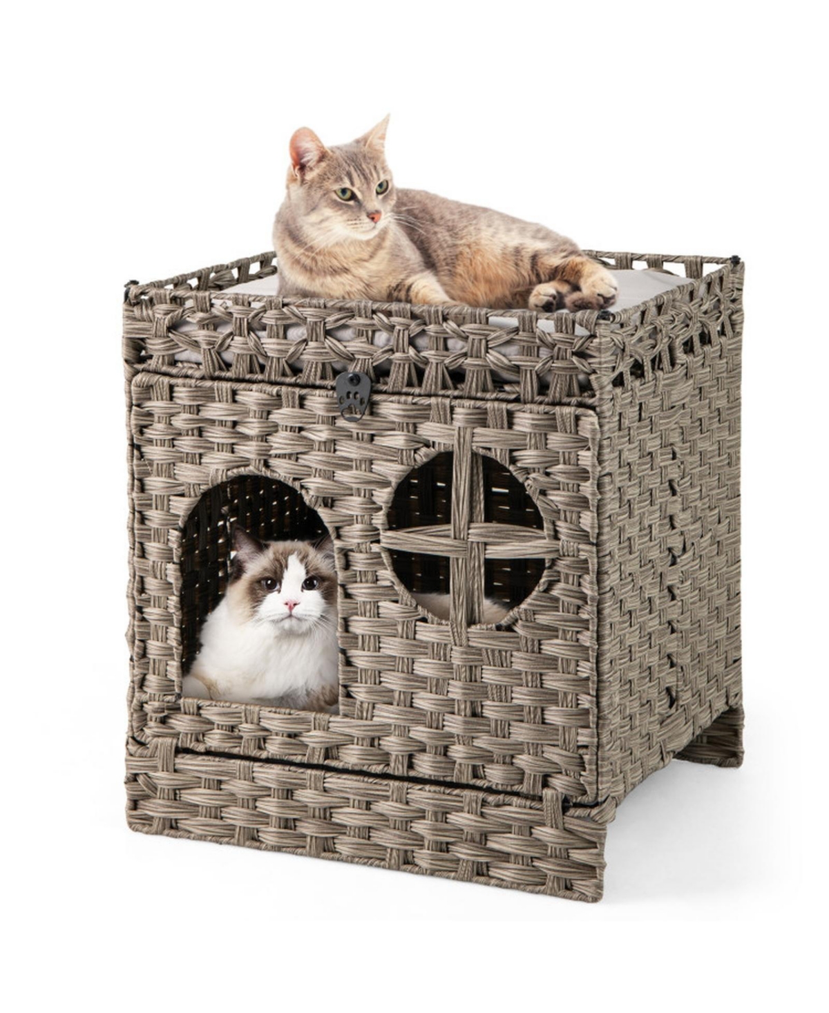 Click here for Hongge Foldable 2-Tier Rattan Cat Litter Box Enclo... prices