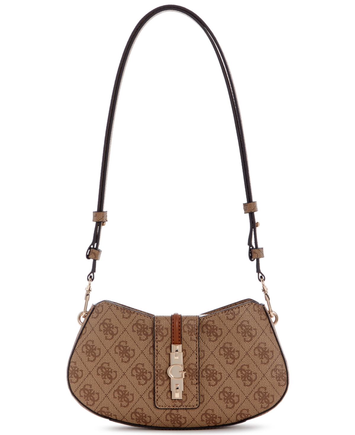 Click here for Guess Yvonne Logo Small Shoulder Handbag - Latte L... prices
