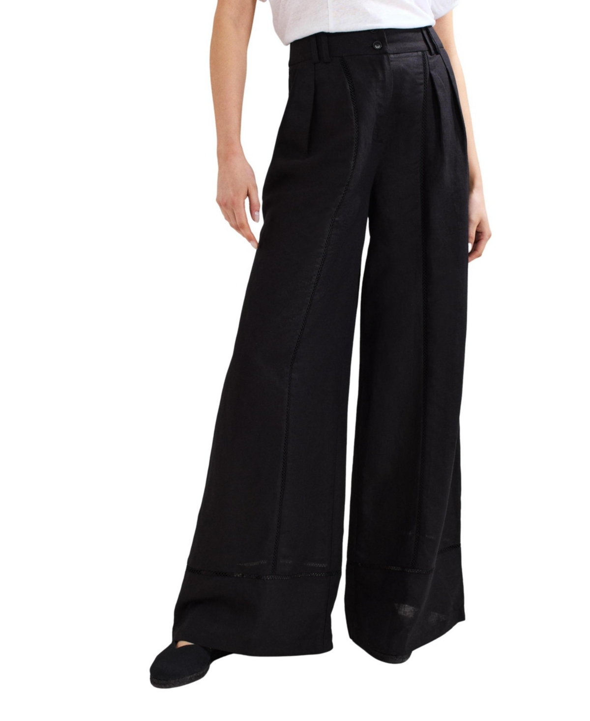 Click here for Phase Eight Womens Ayse Linen Trouser - Black prices