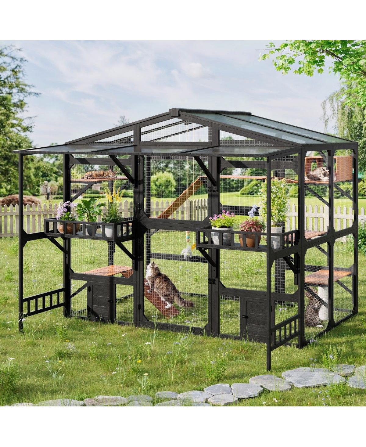 Click here for 6thdruple Large Wooden Outdoor Catio for Multiple... prices