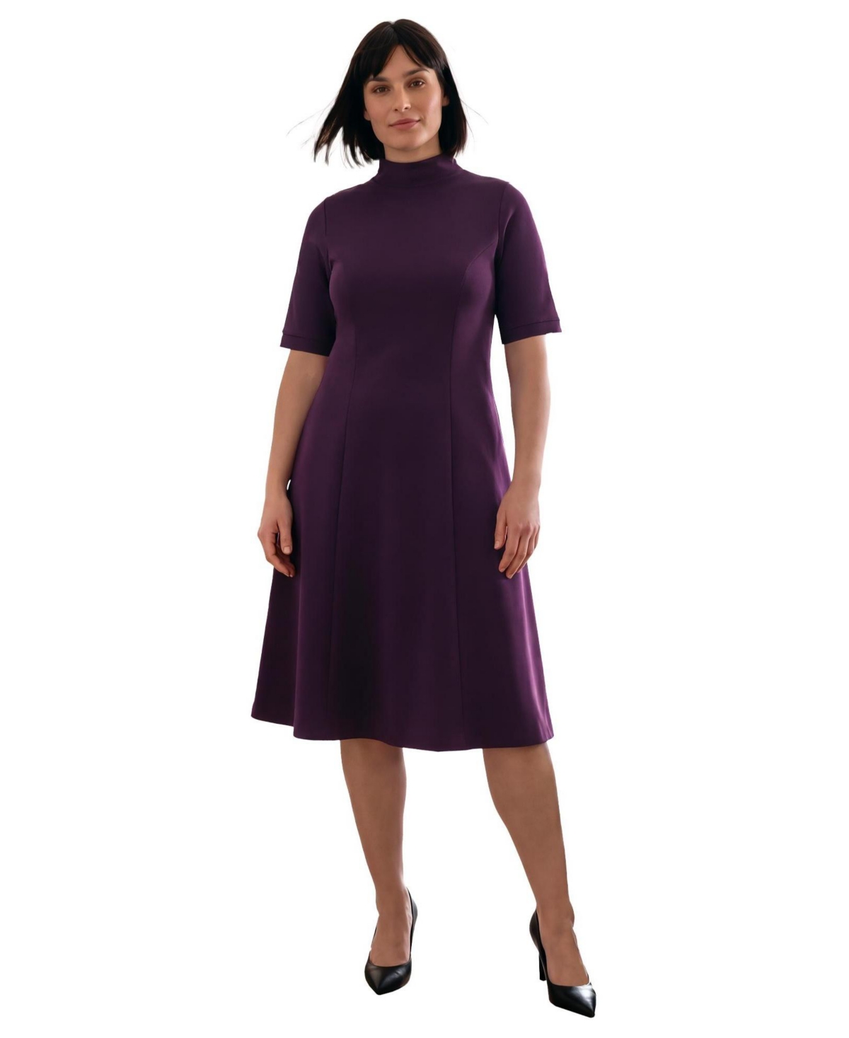 Click here for Avenue Womens Ponte Fit and Flare Dress - Dark ber... prices