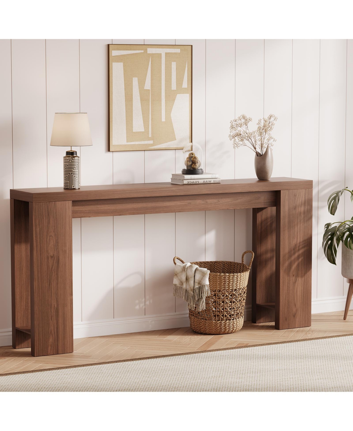 Click here for homfan 70.9 brown Farmhouse Console Table  Narrow... prices