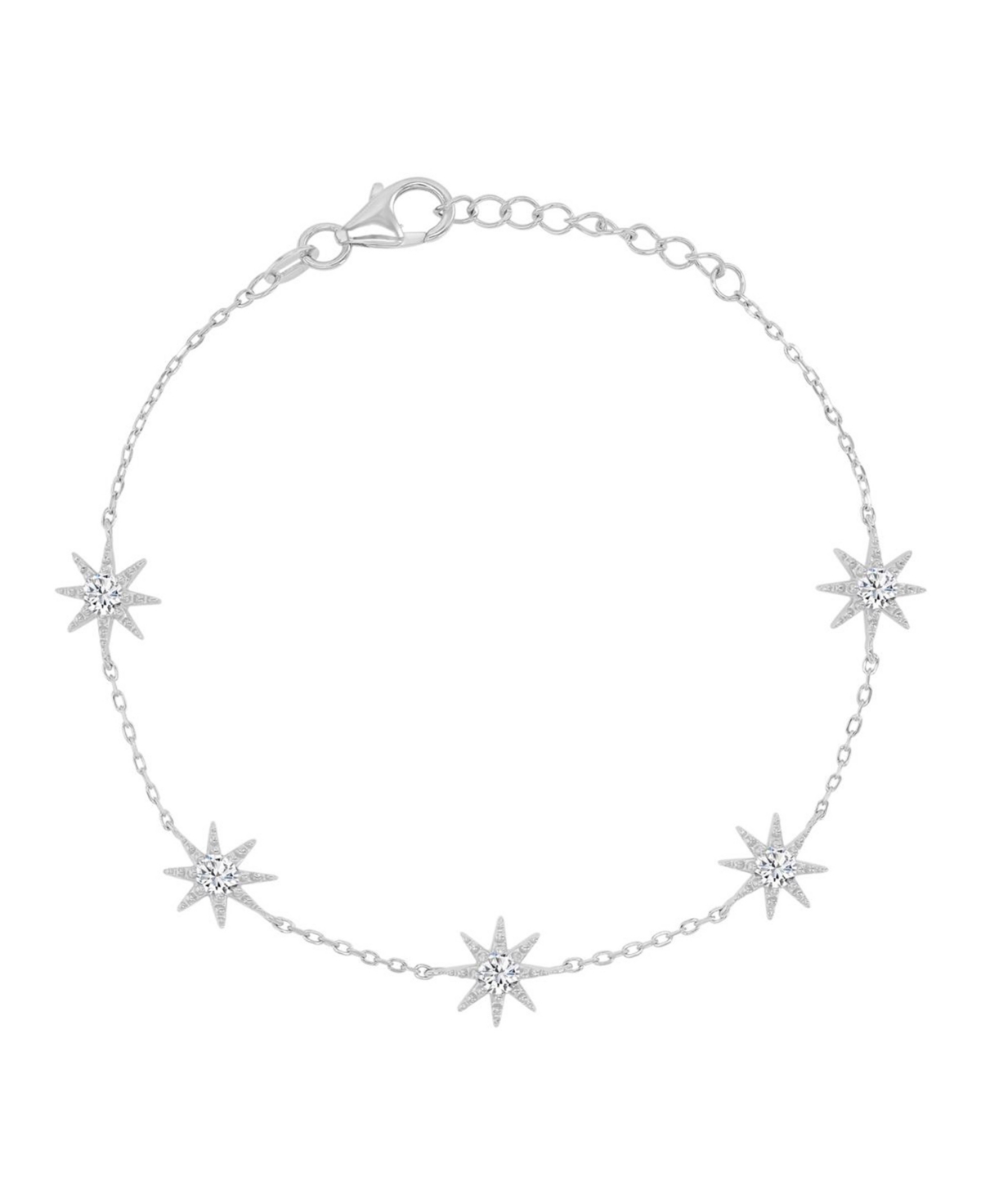 Click here for Macys Rhodium Over Silver Cubic Zirconia Sun Stati... prices