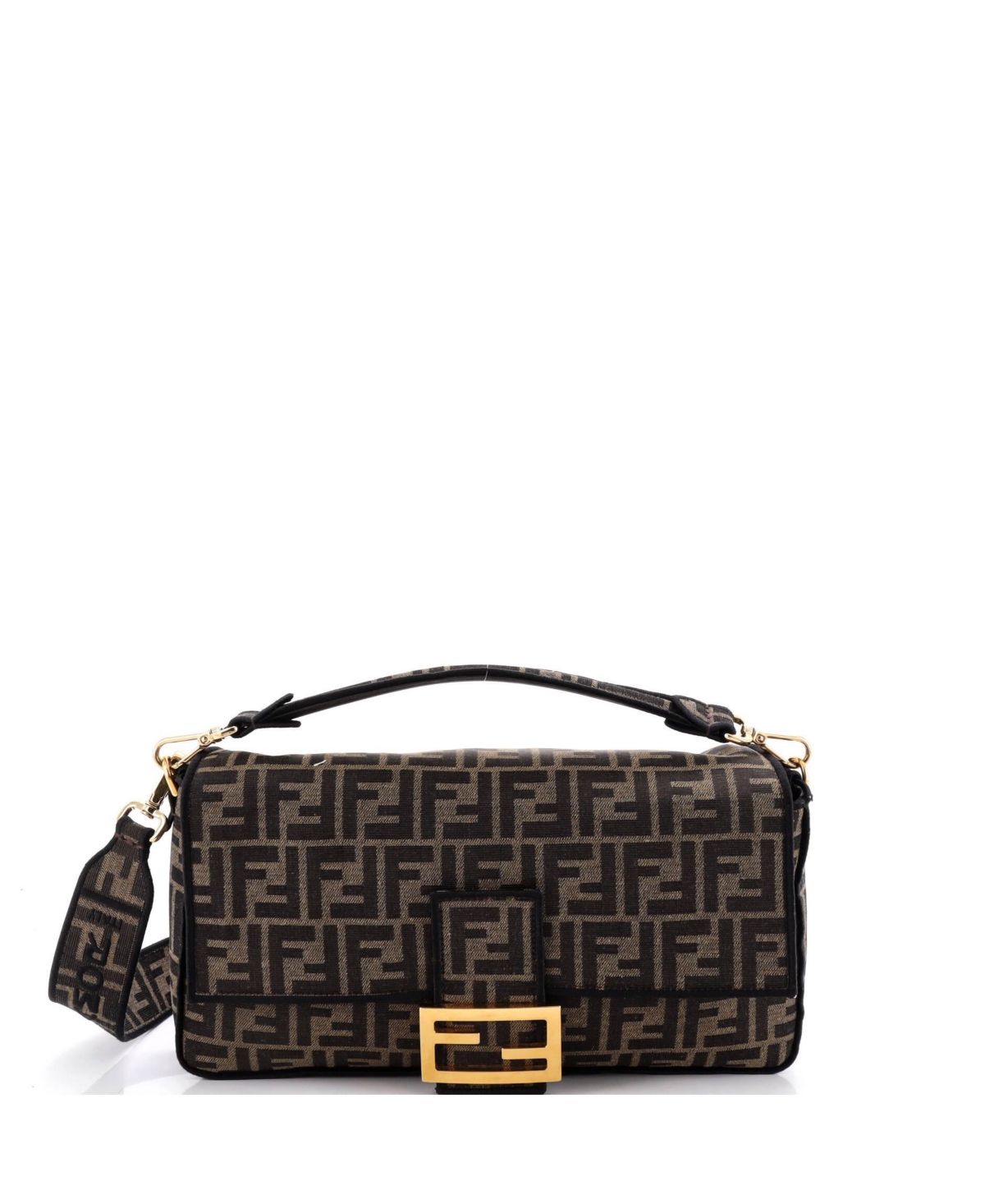 Click here for Pre-Owned Fendi Large Baguette Nm Bag Zucca Canvas... prices