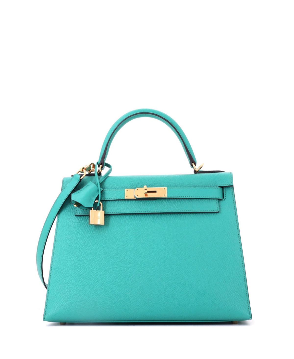 Click here for Pre-Owned Hermes Kelly 28 Handbag Blue Epsom with... prices
