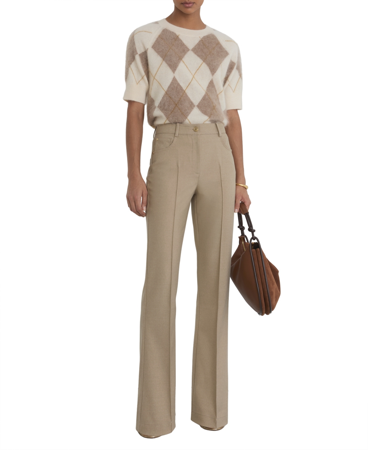 Click here for Reiss Womens Sofia Flared Twill Seam-Detail Pants... prices