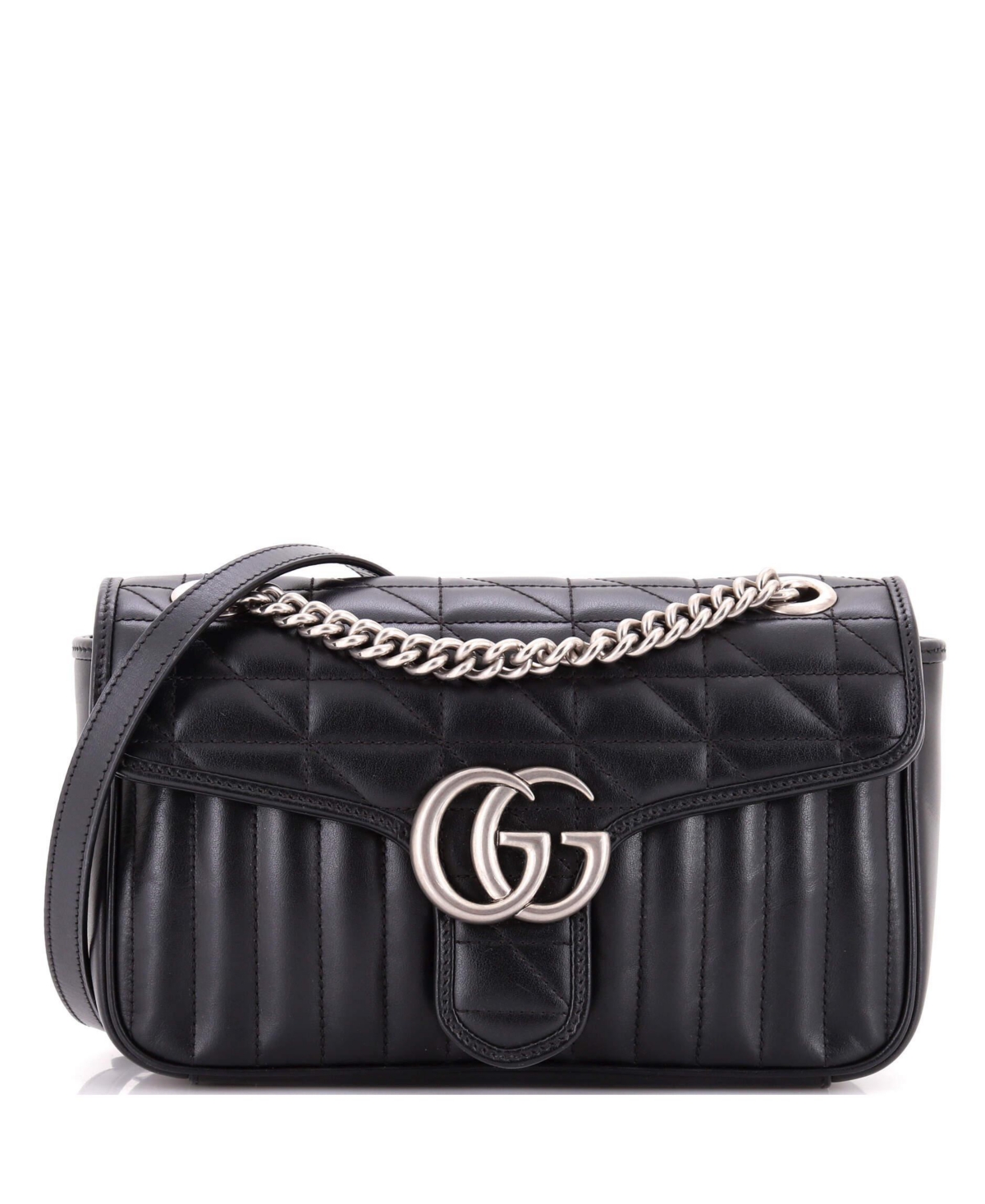 Click here for Pre-Owned Gucci Small Gg Marmont Flap Bag Mixed Ma... prices