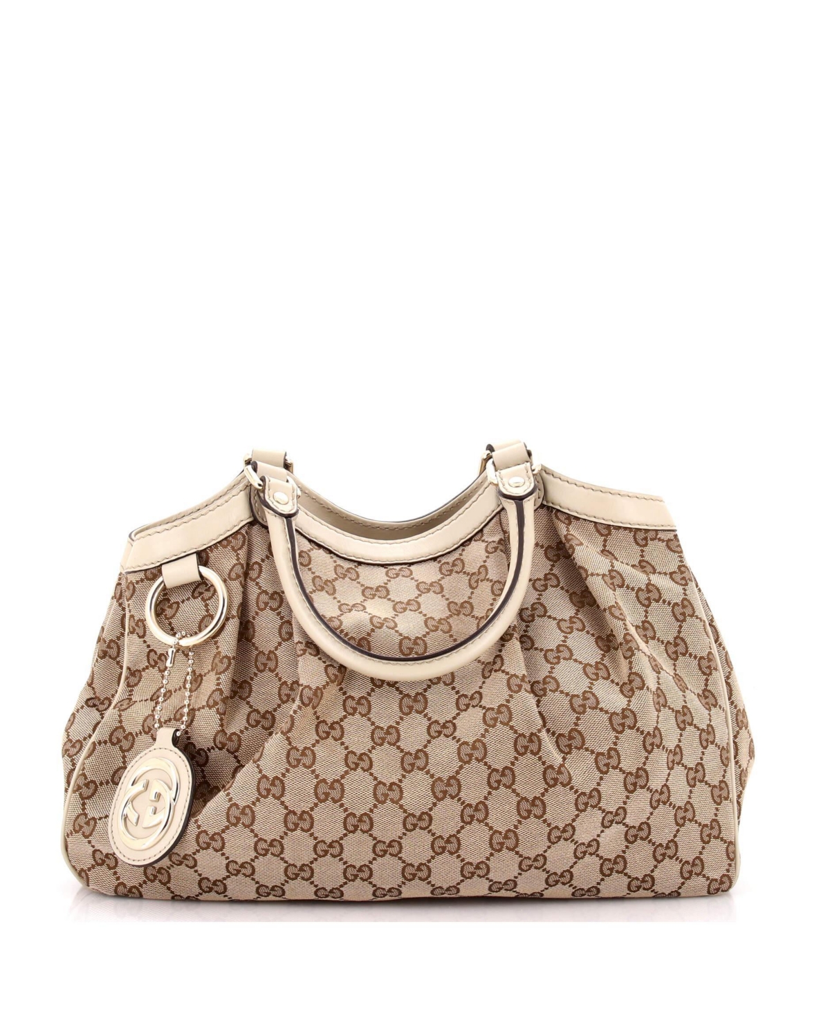 Click here for Pre-Owned Gucci Medium Sukey Tote Gg Canvas with L... prices