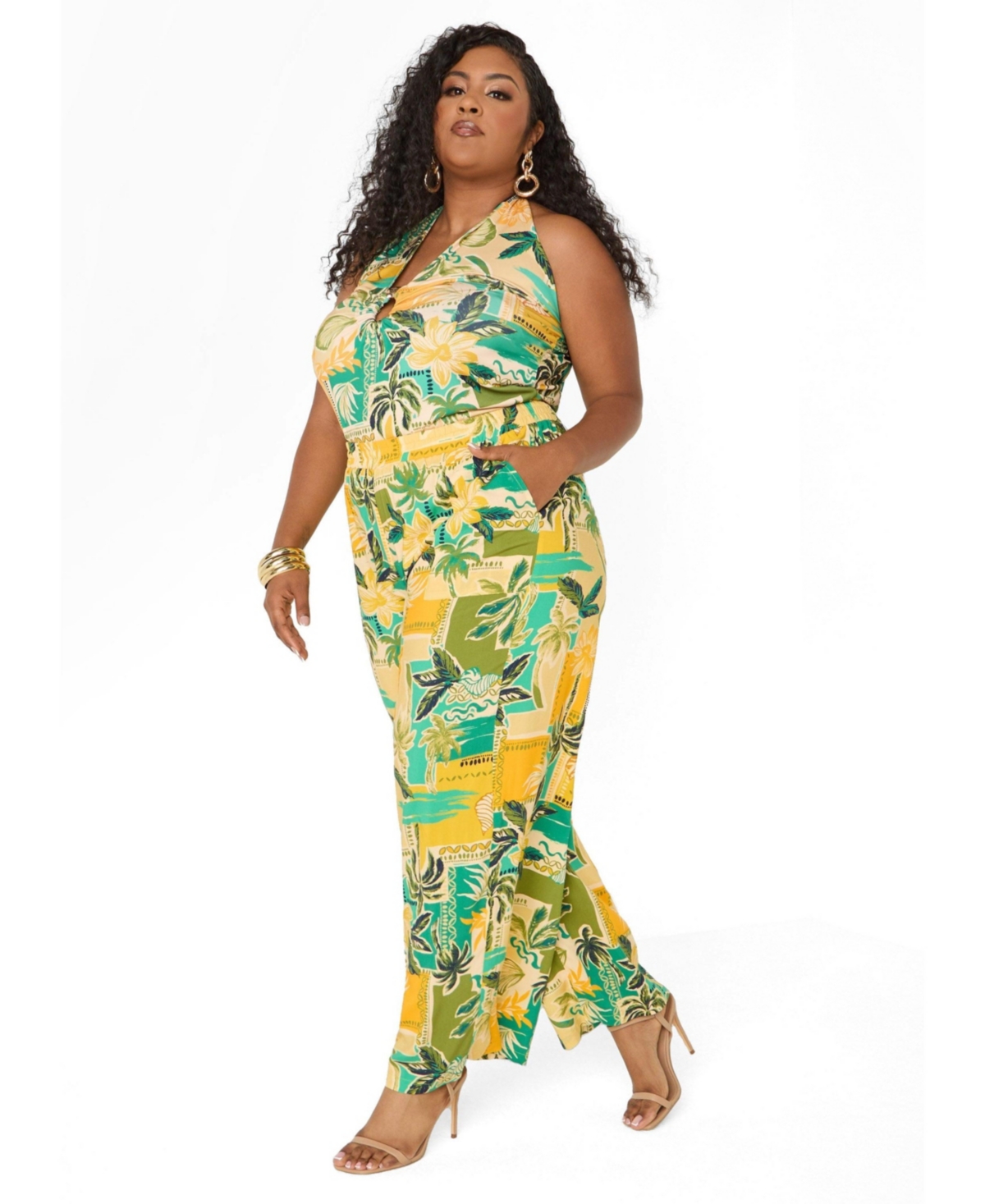 Click here for Ashley Stewart Plus Size High-Rise Wide-Leg Tropic... prices