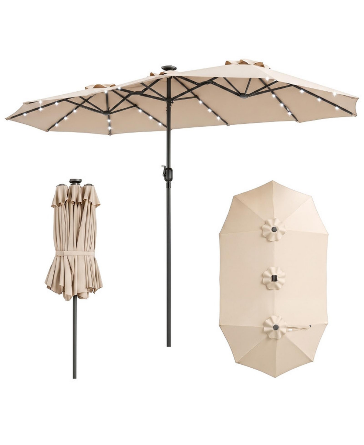 Click here for Gouun 13 Feet Double-Sided Rectangular Market Umbr... prices