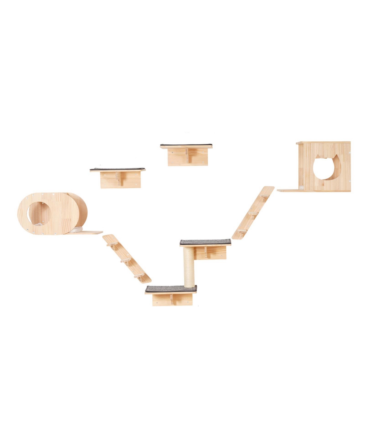 Click here for Hongge Seven Piece Wall Mounted Cat Shelf Set with... prices
