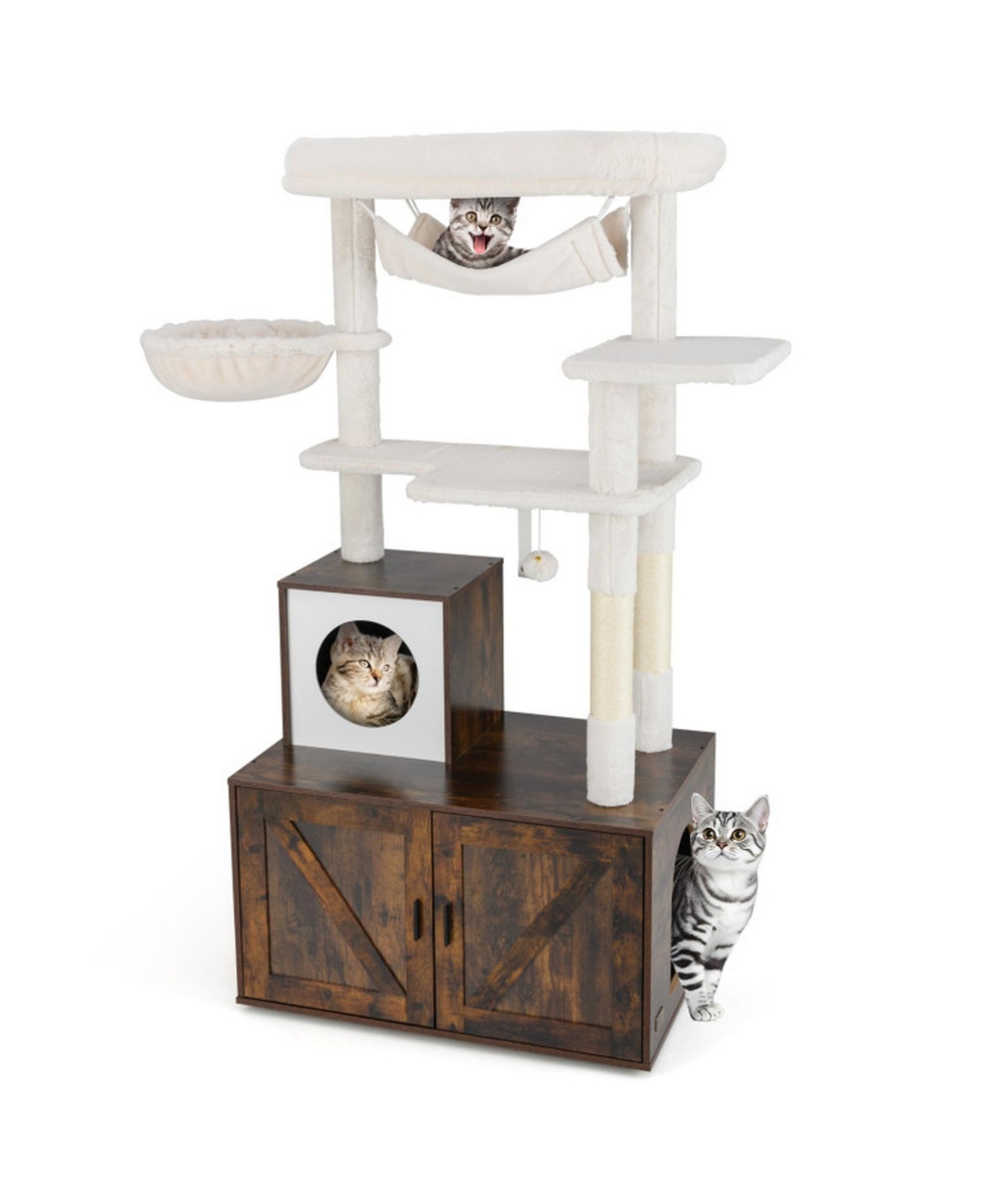 Click here for Sugift Cat Tree With Litter Box Enclosure for Indo... prices