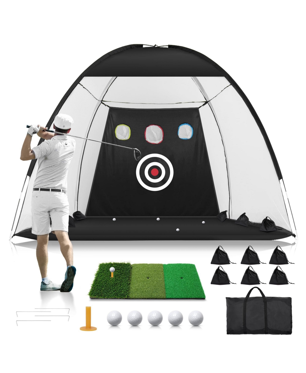 Click here for Aofar Golf Practice Net Tri-turf Mat Indoor Chippi... prices
