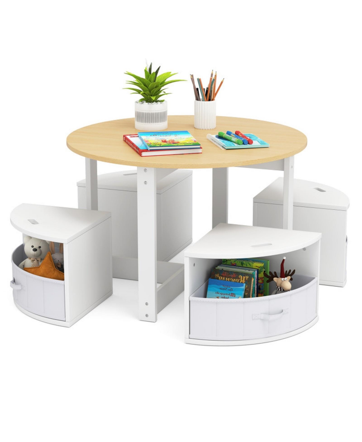 Click here for Sugift 5-Piece Toddler Round Nesting Table With 4... prices