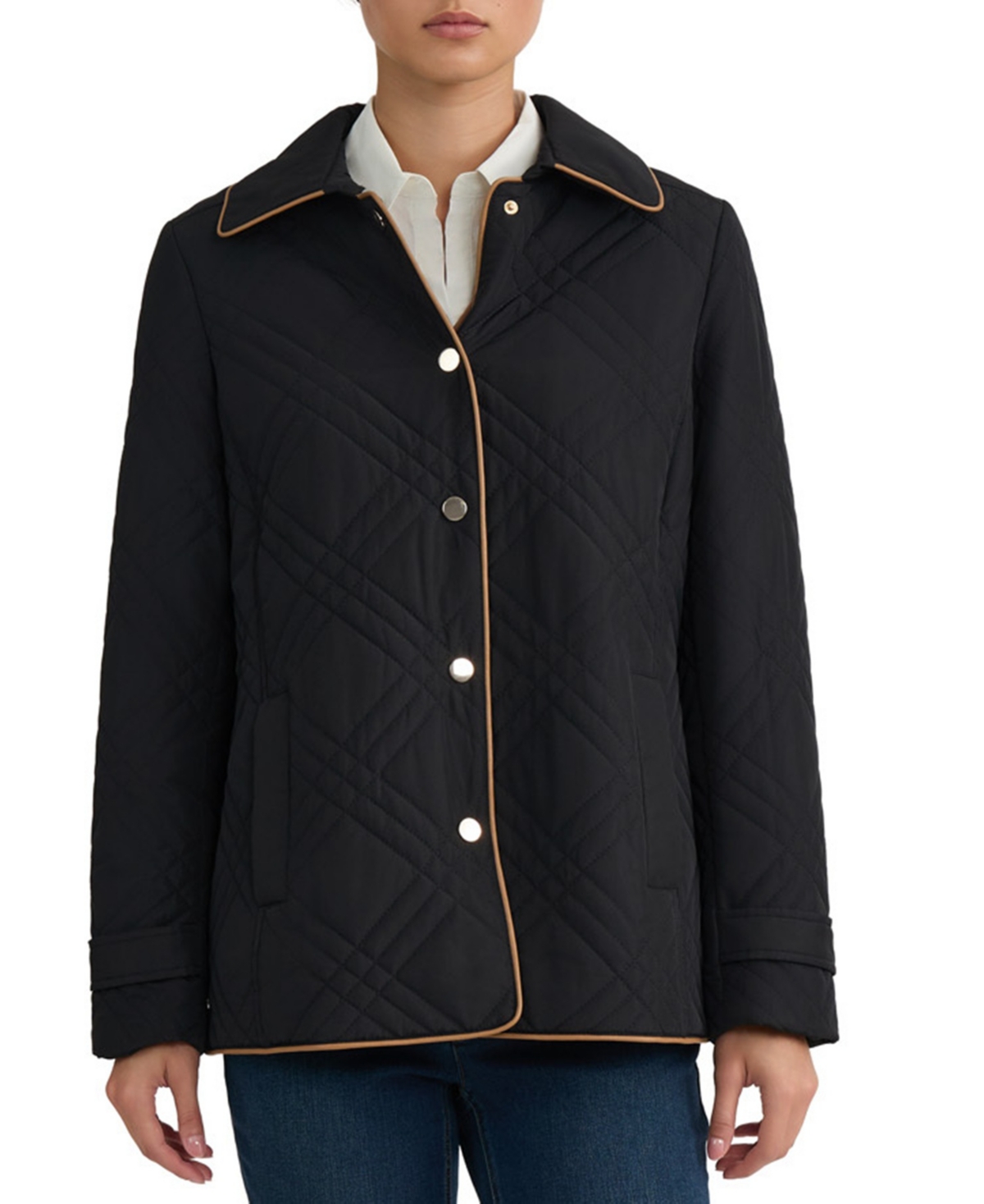 Click here for Jones New York Womens Triple-Diamond-Quilted Faux-... prices