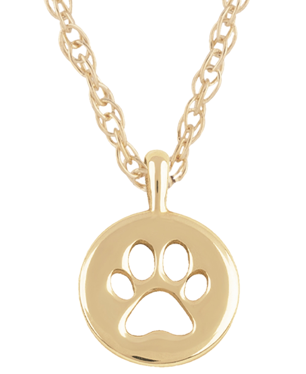 Click here for Macys Small Dog Paw Necklace in 14k Yellow Gold -... prices
