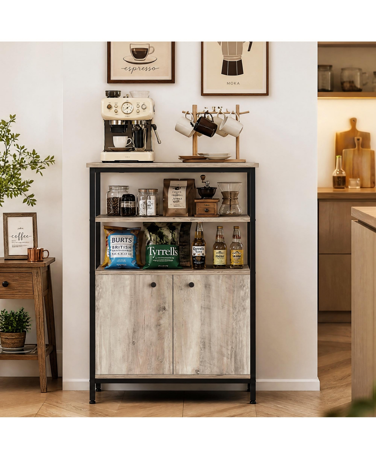 Click here for homfan Farmhouse Sideboard Buffet Cabinet with Ope... prices