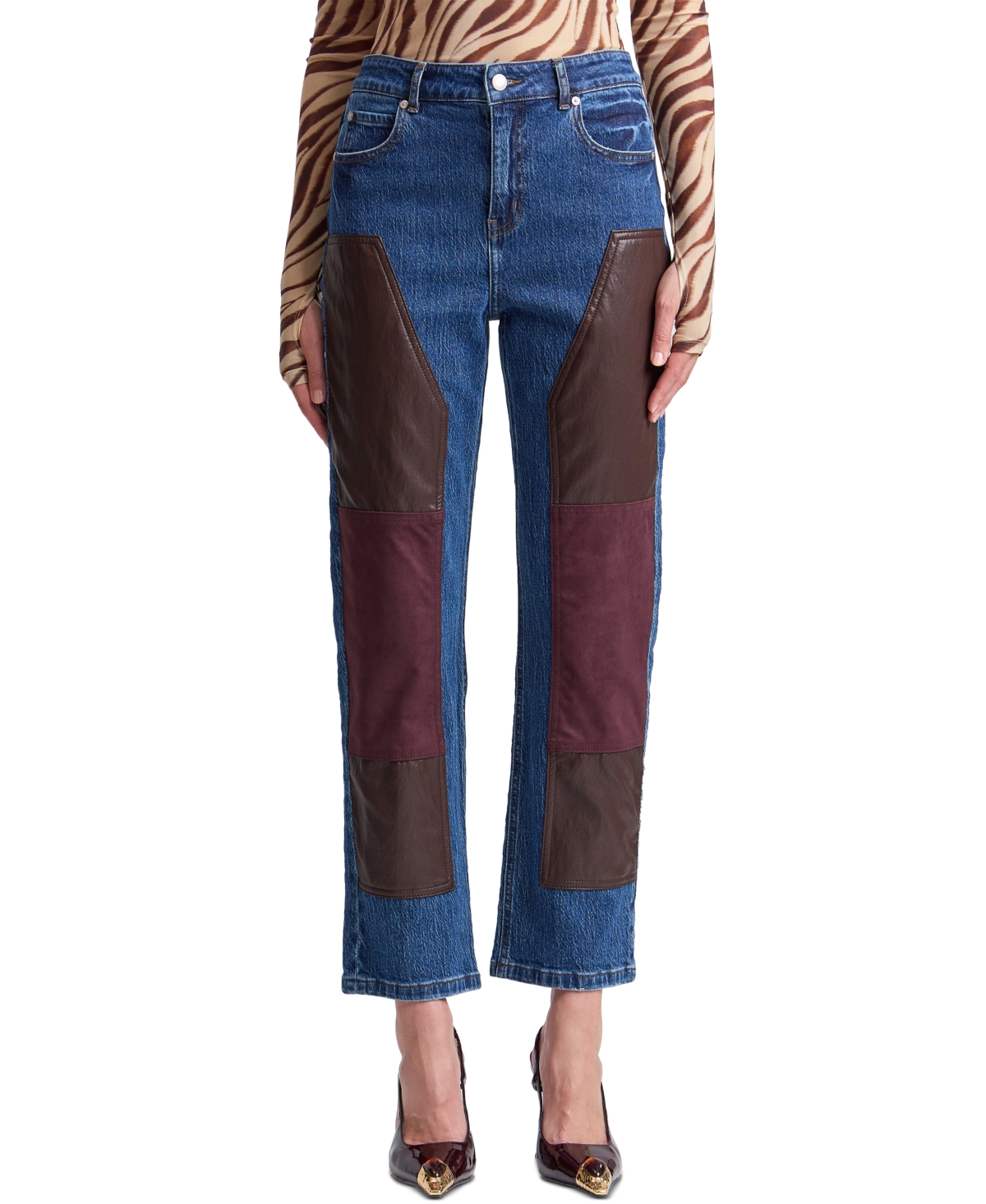 Click here for Avec Les Filles Womens Carpenter Colorblock Straig... prices
