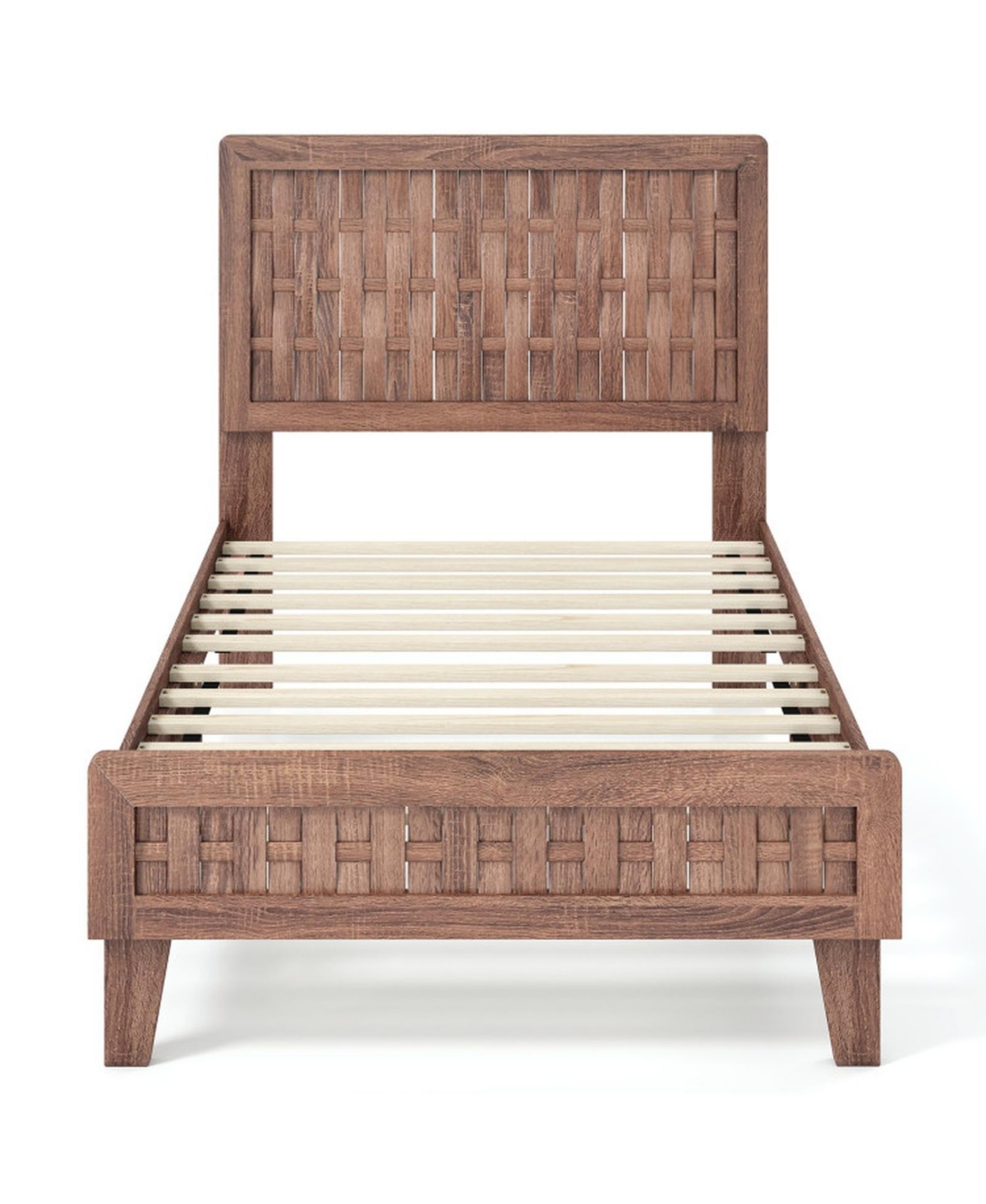 Click here for Sugift Twin Size Mid-Century Wood Bed Frame with W... prices