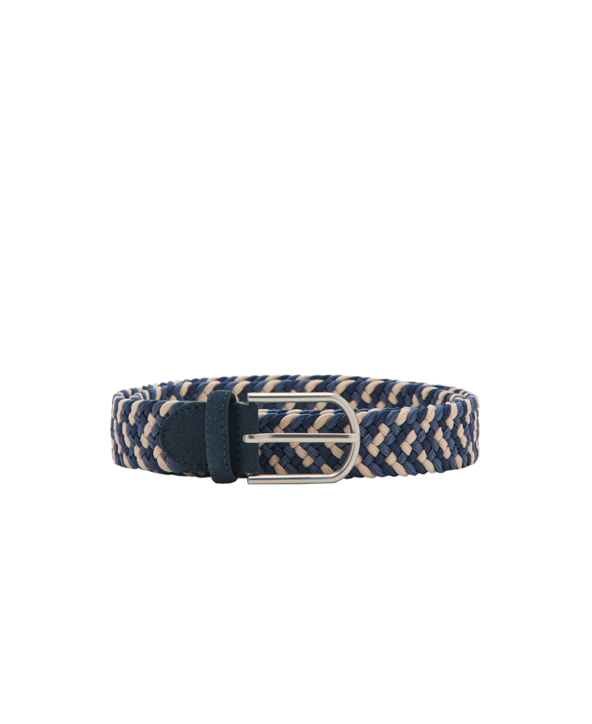 Click here for Mango Mens Braided Elastic Coloured Belt - Navy prices