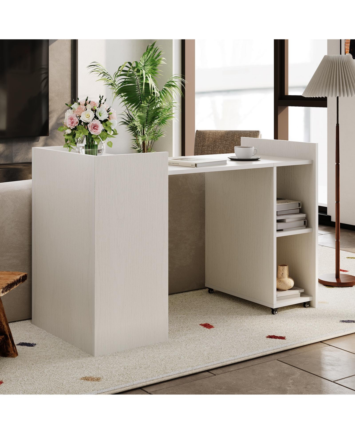 Click here for homfan Folding Computer Desk with Storage Shelves... prices