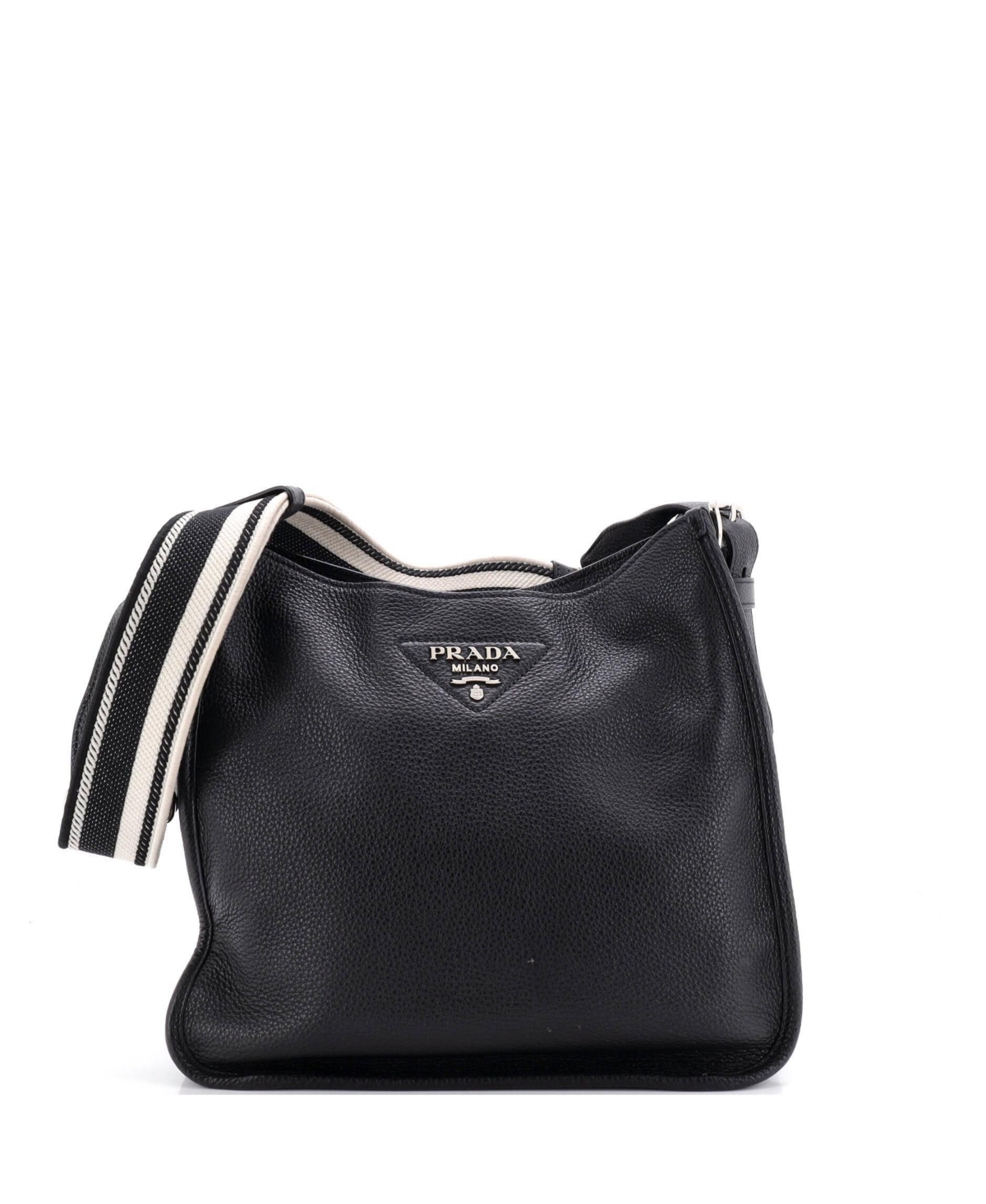 Click here for Pre-Owned Prada Medium Logo Strap Hobo Leather - B... prices