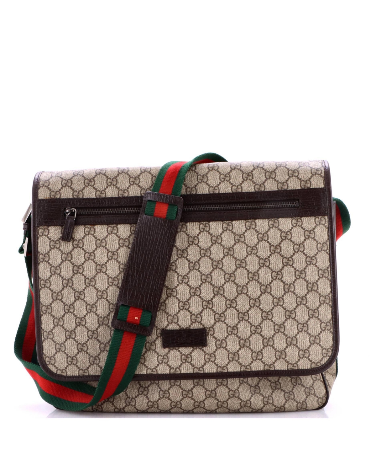 Click here for Pre-Owned Gucci Large Web Strap Messenger Bag Gg C... prices