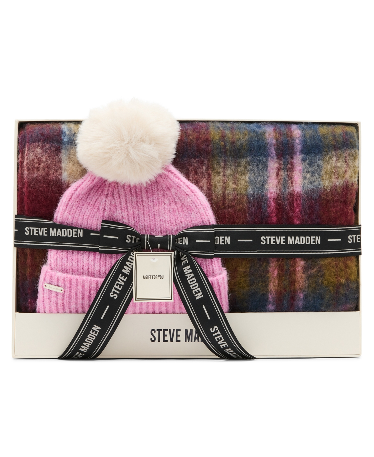 Click here for Steve Madden English Plaid 2-Piece Beanie and Scar... prices