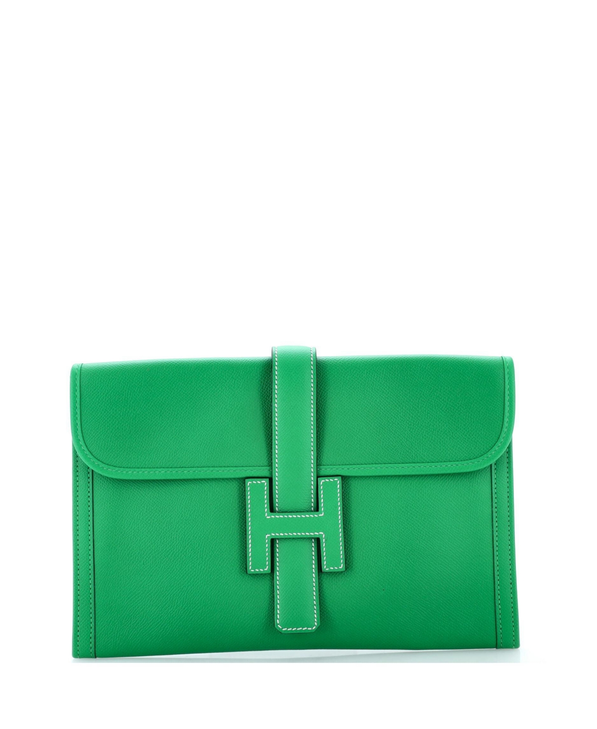 Click here for Pre-Owned Hermes Pm Jige Clutch Epsom - Green prices