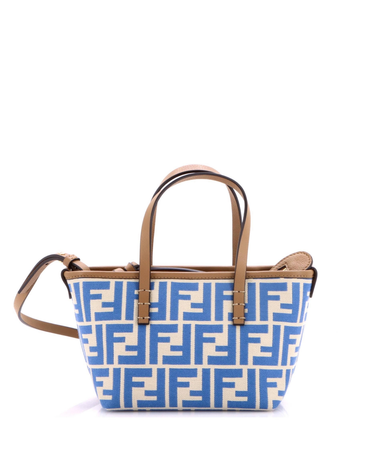 Click here for Pre-Owned Fendi Mini Roll Tote Zucca Jacquard - Bl... prices