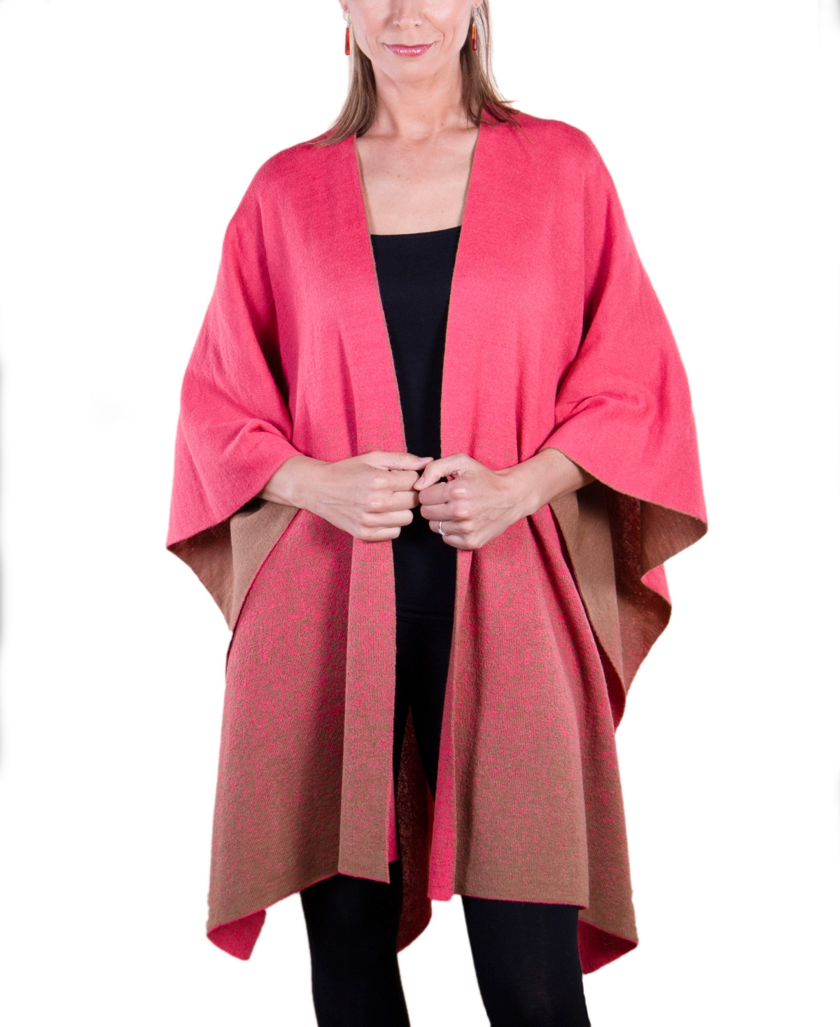 Click here for Simply Natural Erica Alpaca Ruana - Pink prices
