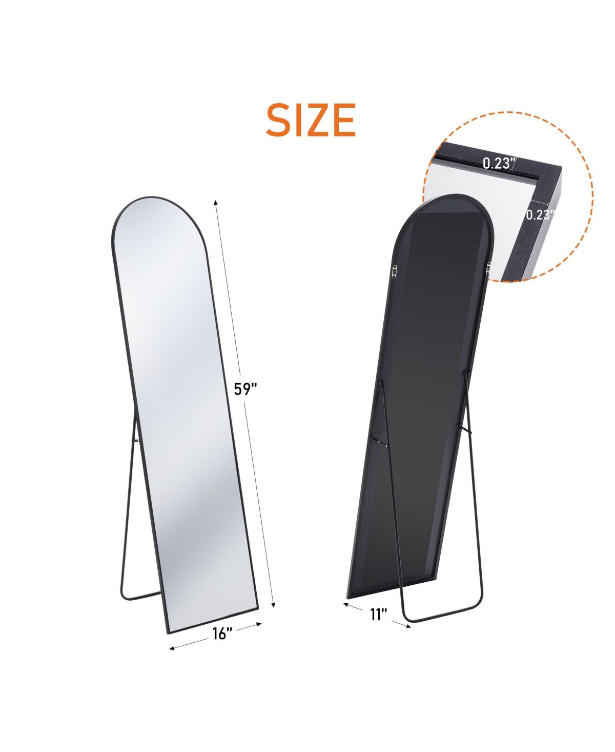 Click here for Busdays 59 x 16 Inch Full Length Floor Mirror with... prices