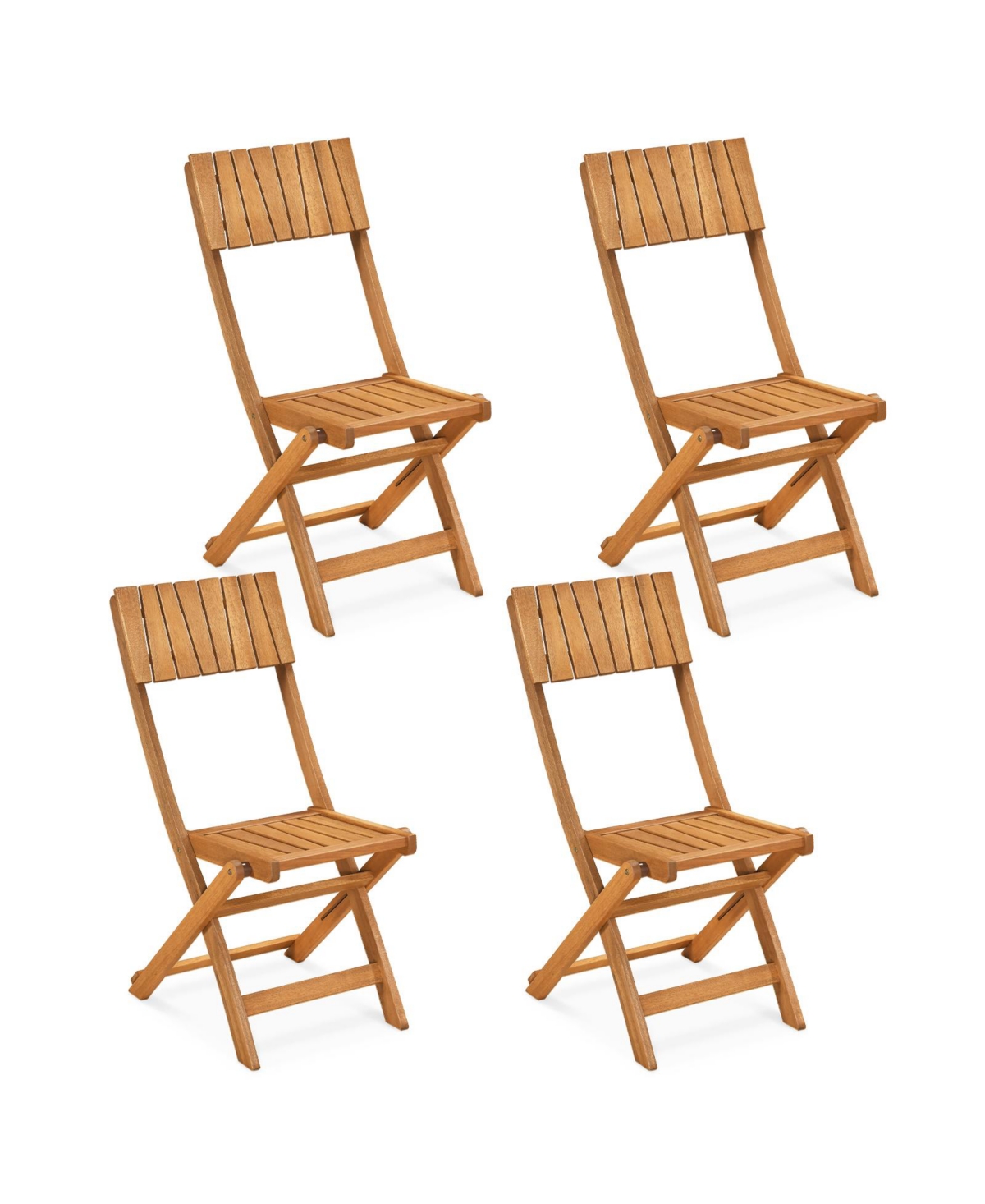 Click here for Gymax 4Pieces Folding Chairs with Slatted Backrest... prices