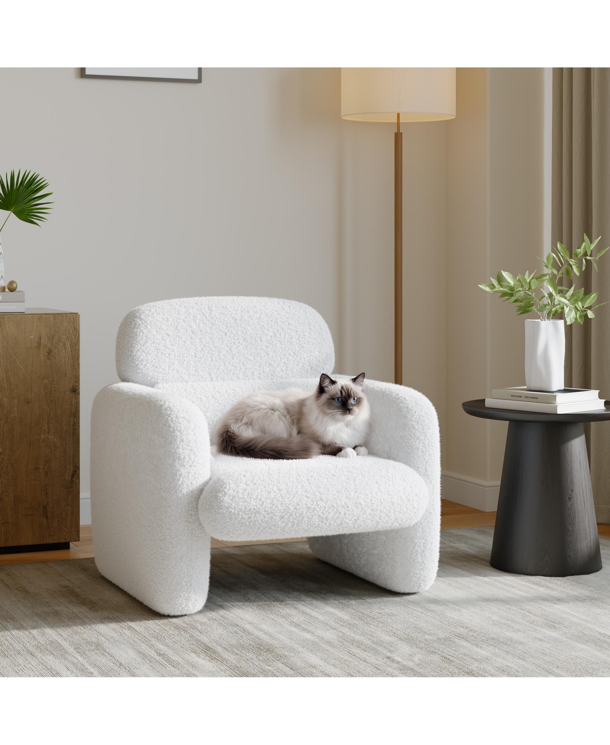 Click here for homfan Modern Ergonomic Accent Chair  Wood Frame P... prices