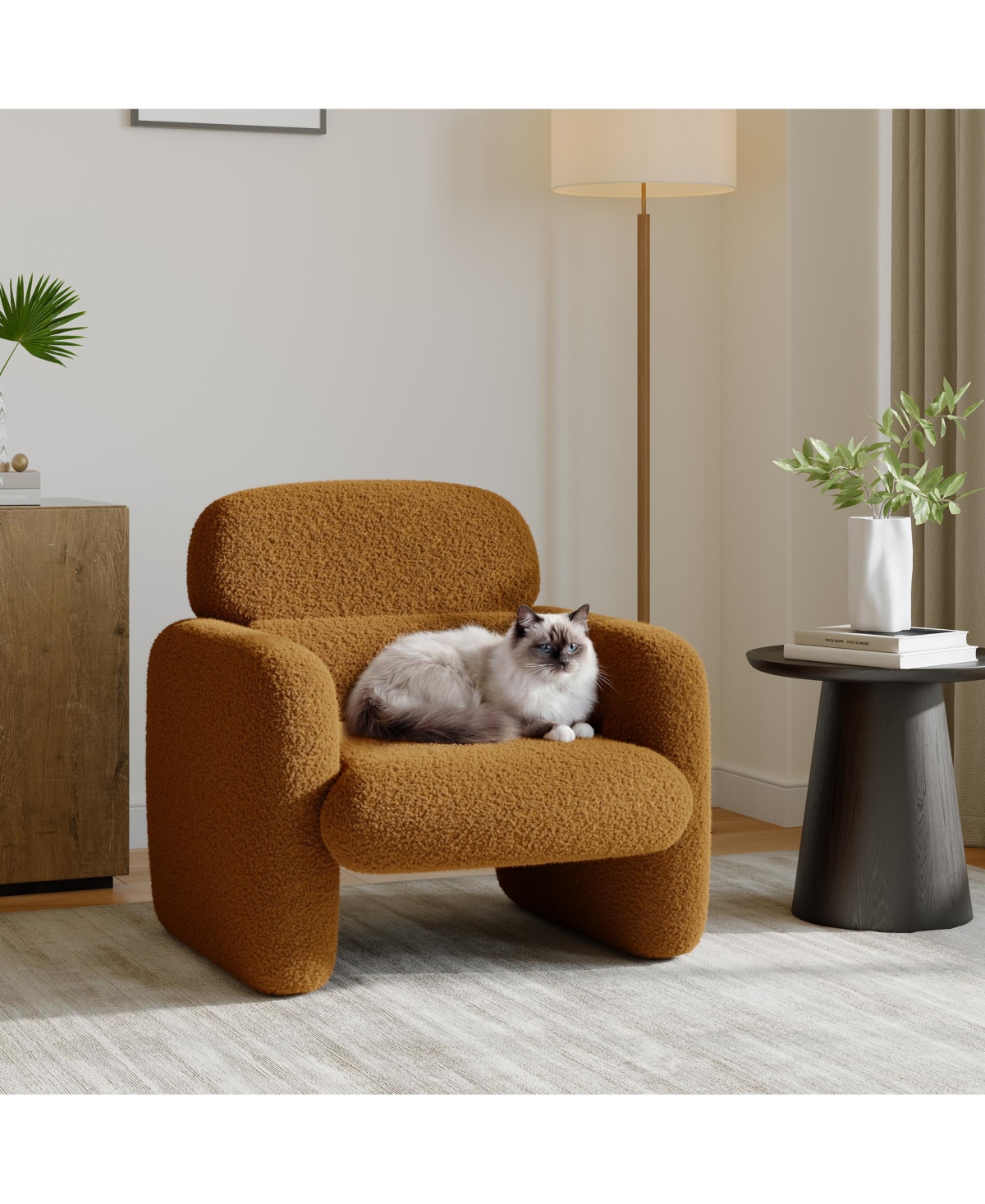 Click here for homfan Modern Ergonomic Accent Chair  Wood Frame P... prices