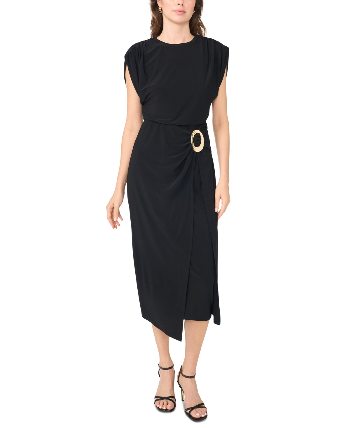 Click here for Msk Womens Jersey Wrap Midi Dress - Black prices