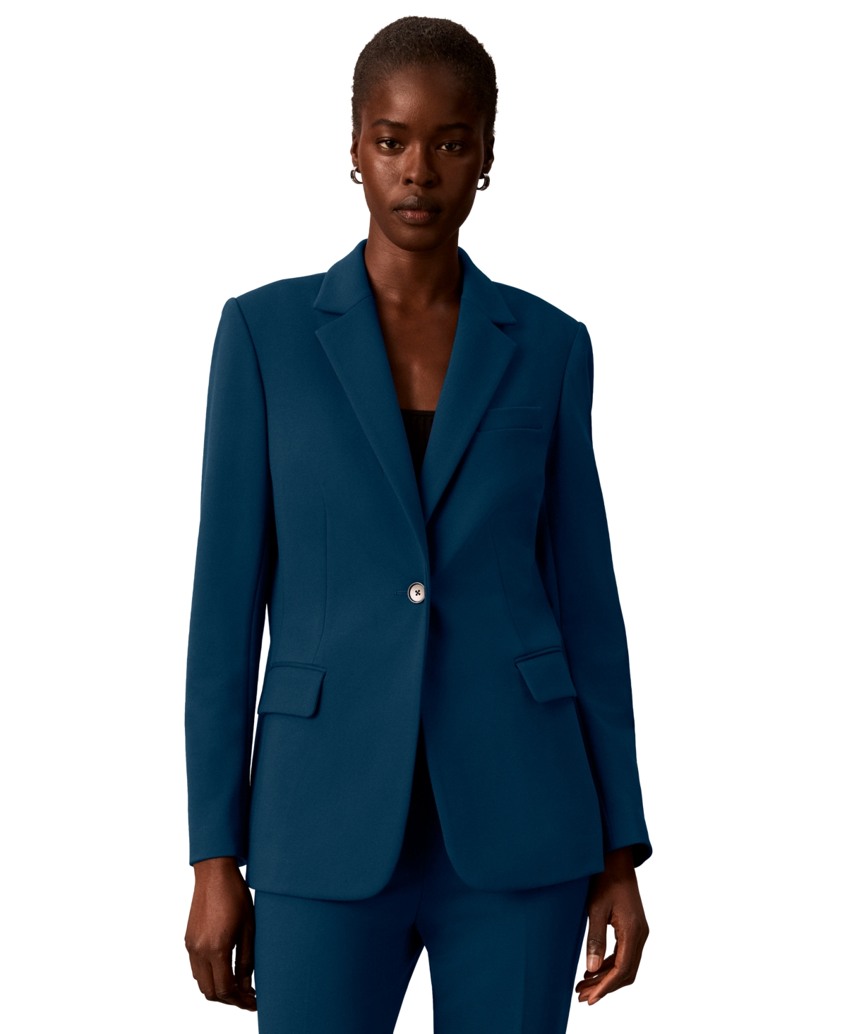 Click here for Calvin Klein Womens Notch Collar One-Button Jacket... prices