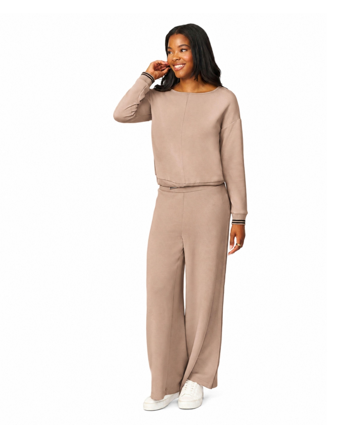 Click here for Cable & Gauge Womens Boat Neck Top and Wide Leg Pa... prices