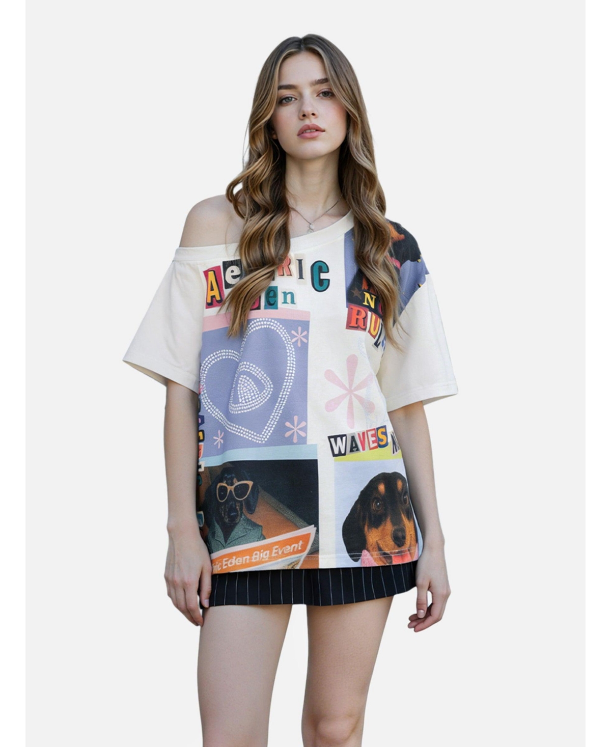 Click here for Aelfric Eden Womens Dachshund Collage Off-the-Shou... prices