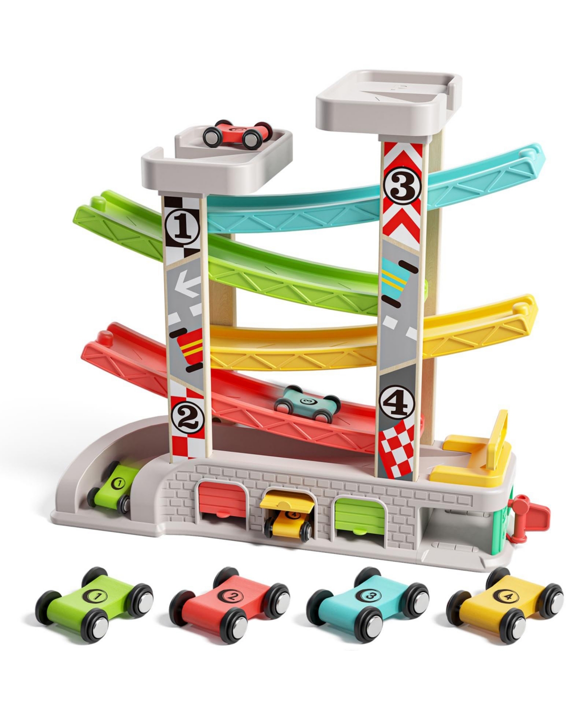 Click here for Top Bright Car Ramp Toys With 4 Cars Built-in Park... prices