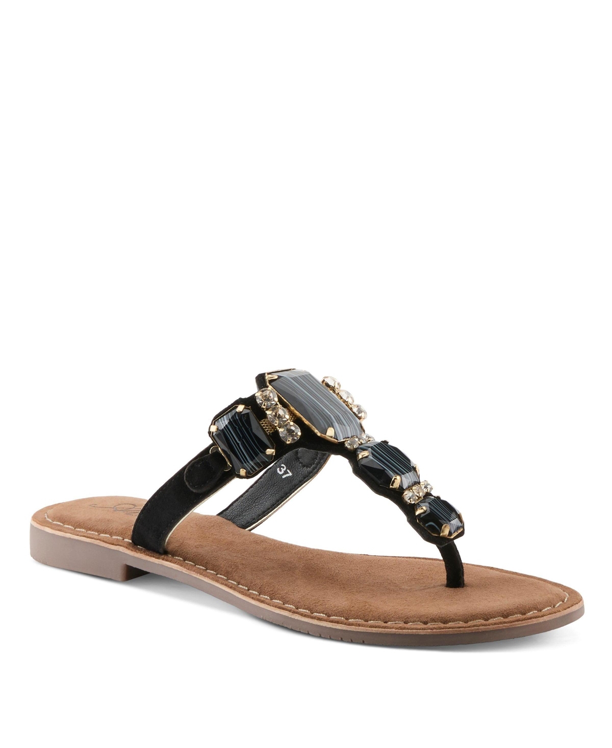 Click here for Azura Womens Agates Jeweled Sandal with Soft Footb... prices