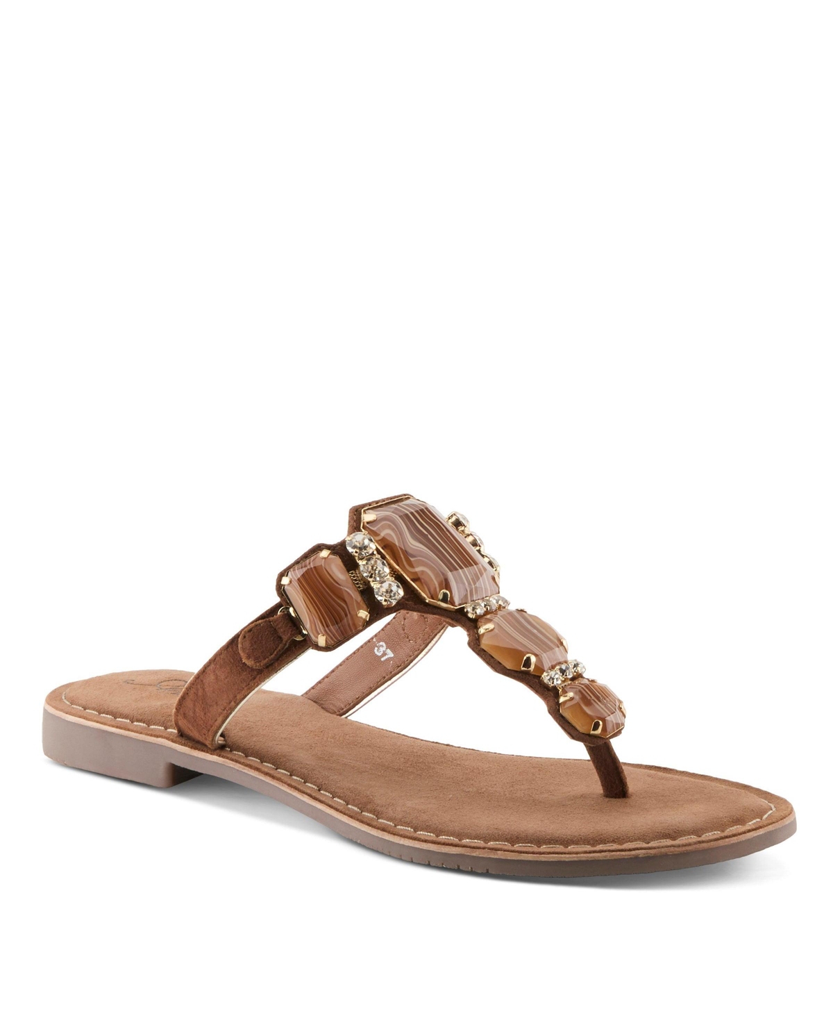 Click here for Azura Womens Agates Jeweled Sandal with Soft Footb... prices